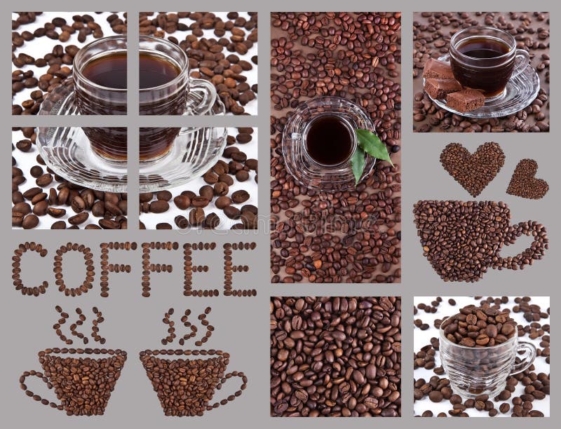 Collage del café imagen de archivo. Imagen de moca, alimento - 22010985