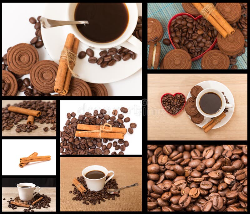 Collage del café imagen de archivo. Imagen de cara, menú - 7628023