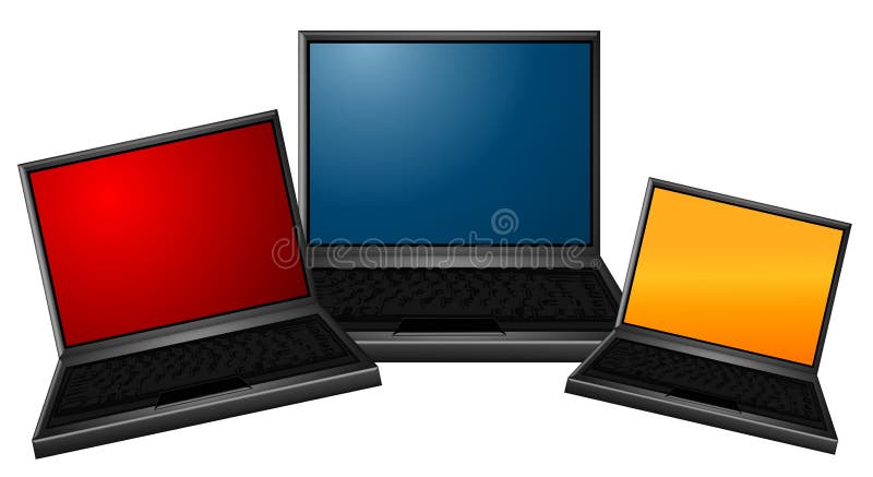 Collage Del Computer Portatile Illustrazione di Stock - Illustrazione ...