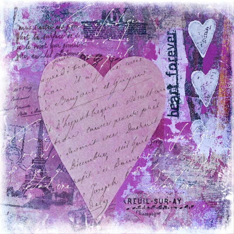 Collage del corazón stock de ilustración. Ilustración de ordenador ...