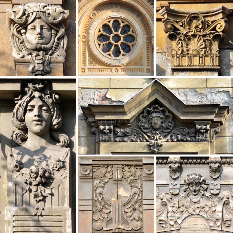 Collage del estuco foto de archivo. Imagen de barroco - 35156976