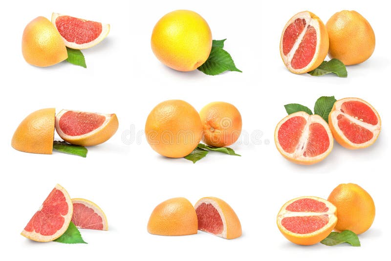 Collage Del Pomelo Aislado En Un Fondo Blanco Foto de archivo - Imagen ...