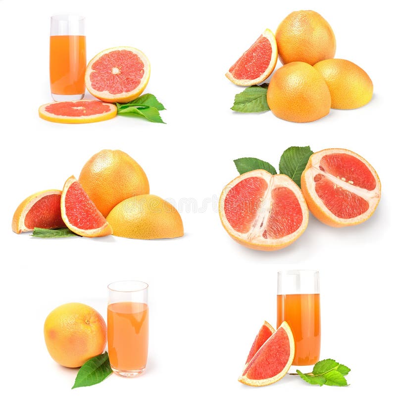 Collage Del Pomelo En Un Fondo Blanco Aislado Imagen de archivo ...