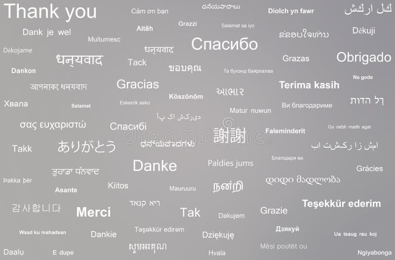 Collage Der Phrase Danken Ihnen Geschrieben in Verschiedene Sprachen ...