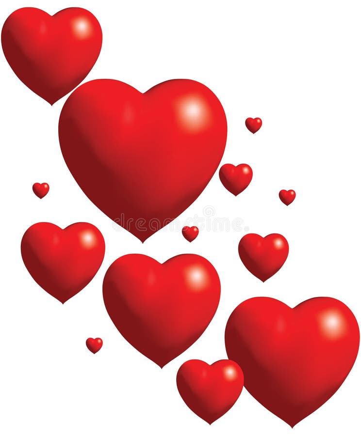 Collage Des Coeurs Rouges De Ballon Illustration de Vecteur ...