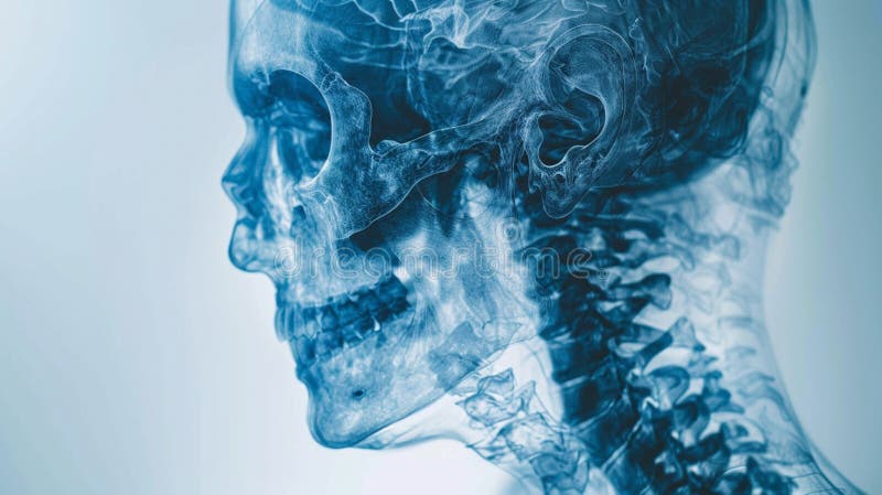 A Collage of Detailed Blue-toned X-ray Images Showcasing Various Angles ...