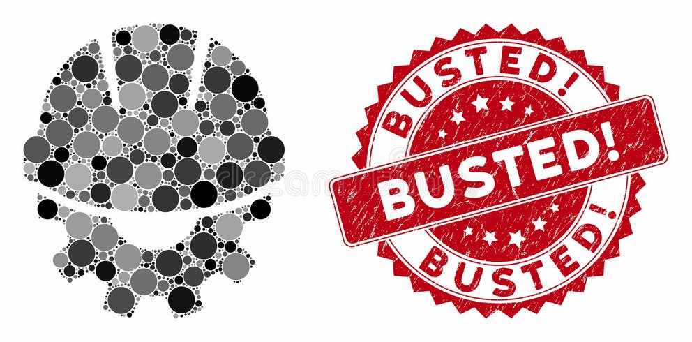 Collage Development with Grunge Busted! Stamp Stock Illustration ...