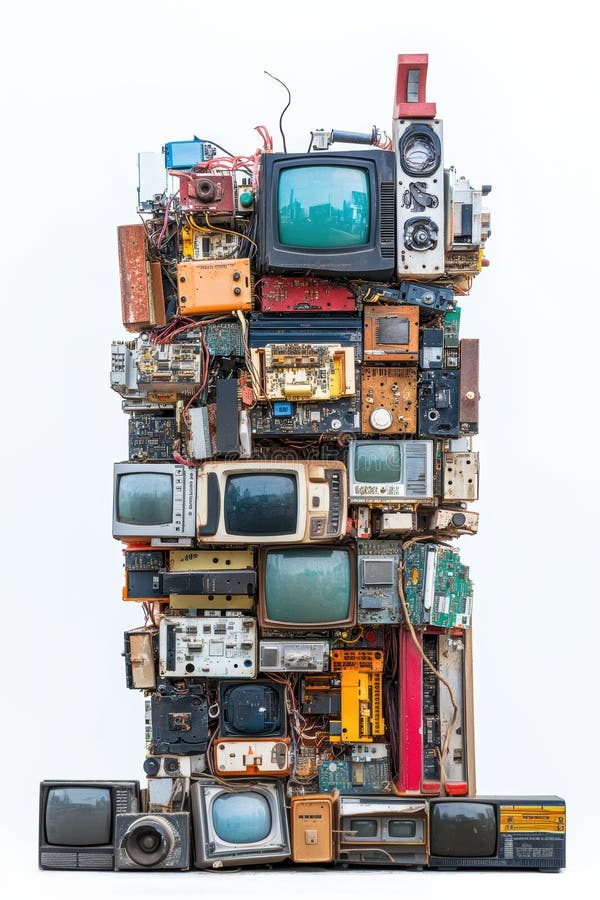 Collage Devices Televisions Radios Cameras Structure Stock Illustration ...