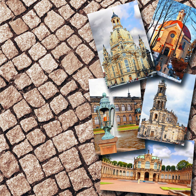 Collage Di Bella Dresda Germany Immagine Stock - Immagine di luterano ...