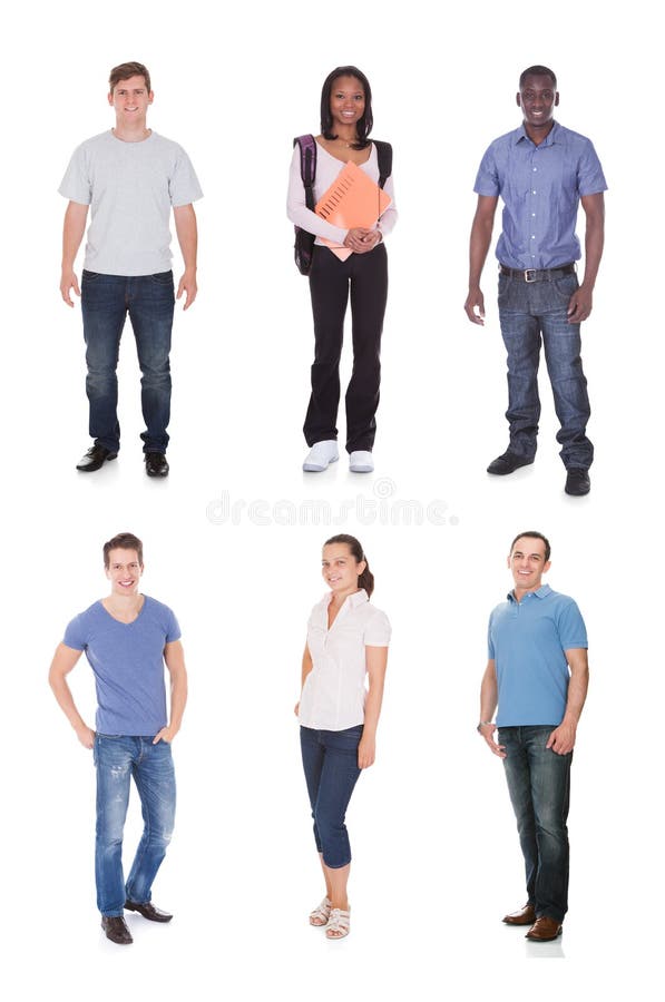 Collage Di Modelli Di Moda Multietnici E Studenti Immagine Stock ...