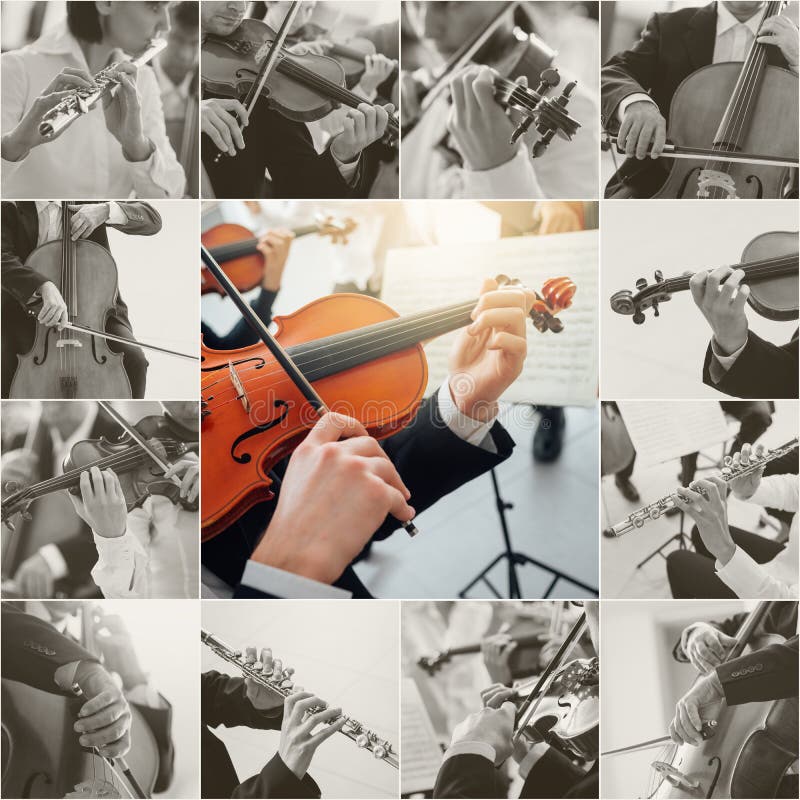 Collage di musica classica immagine stock. Immagine di orchestra - 75481821