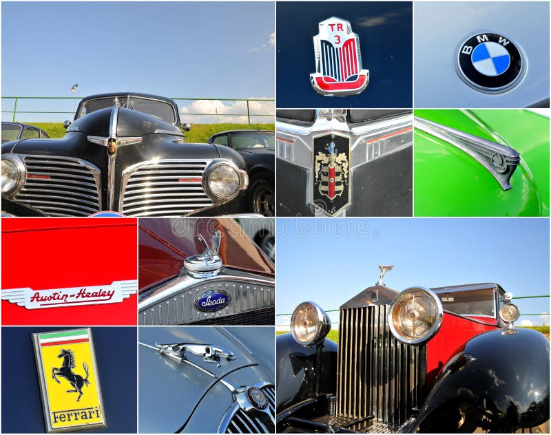 Collage Di Raduno Dell'automobile Del Oldtimer Fotografia Editoriale ...