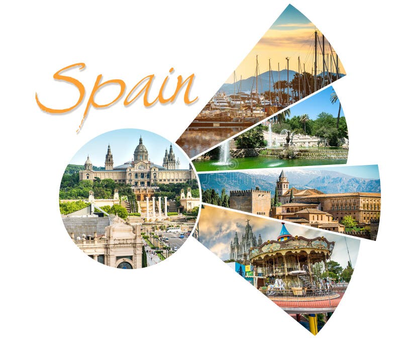 Collage of views of Spain stock image. Image of famous - 138737183
