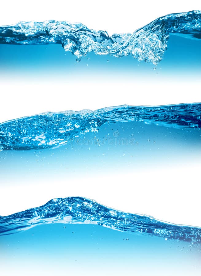 Collage with Different Beautiful Water Waves on White Background Stock ...