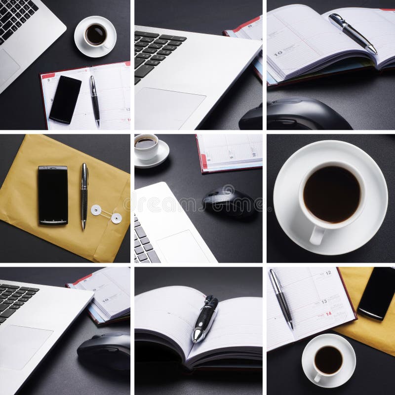 Collage of Different Business Images Stock Photo - Image of exchange ...