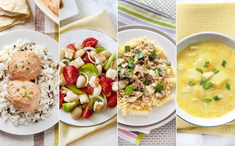Collage of Different Colofrul Meals Stock Photo - Image of colorful ...