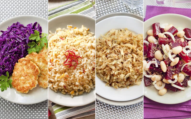 Collage of Different Colofrul Meals Stock Photo - Image of collection ...