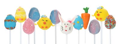 Collage with Different Delicious Cake Pops on Background. Banner Design ...