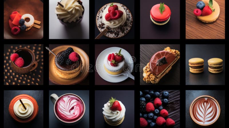 Collage with Different Delicious Desserts. Ai Generated Image Stock Image - Image of food ...