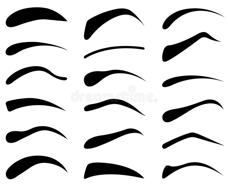 Collage of Different Eyebrows Illustration Stock Vector - Illustration ...