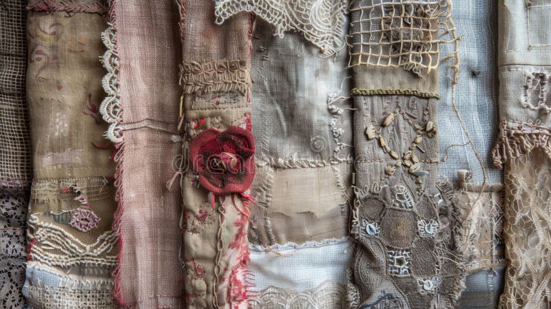 A Collage of Different Fabrics and Materials Including Burlap Lace and ...
