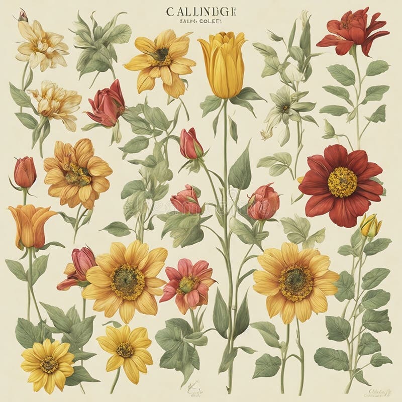 A Collage of Different Flowers, Each with Its Own Shape, Color, and ...