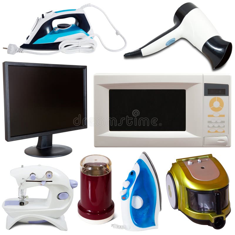 Collage of Different Home Appliances Stock Photo - Image of teapot ...
