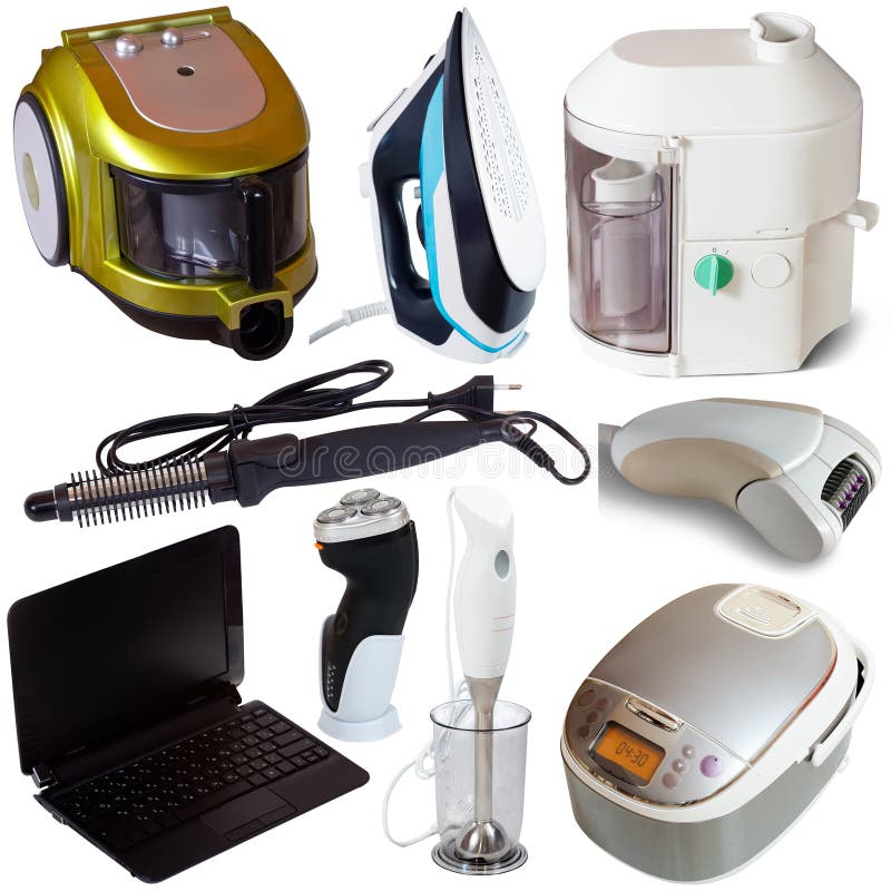 Collage of Different Home Appliances Stock Image - Image of washing ...