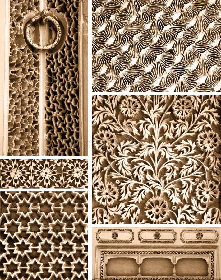 Collage of Different Intricate Patterns Stock Image - Image of asia ...
