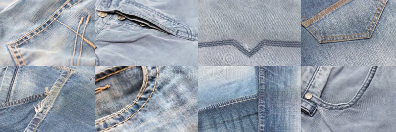 Collage of Different Jeans Texture. Clothes Collage Stock Photo - Image ...