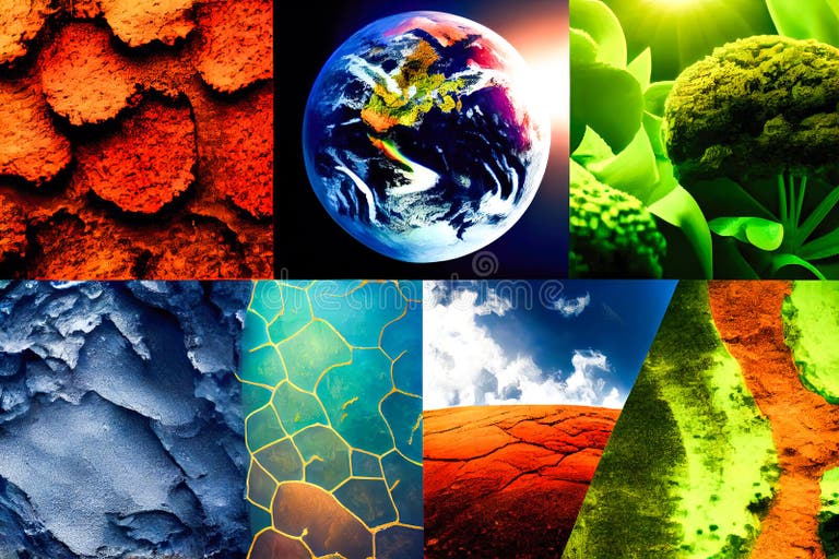 Collage of Different Natural Earth Textures. Generative AI, Generative ...