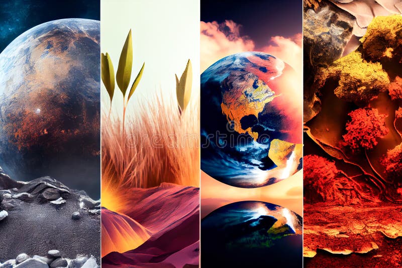 Collage of Different Natural Earth Textures. Generative AI, Generative ...