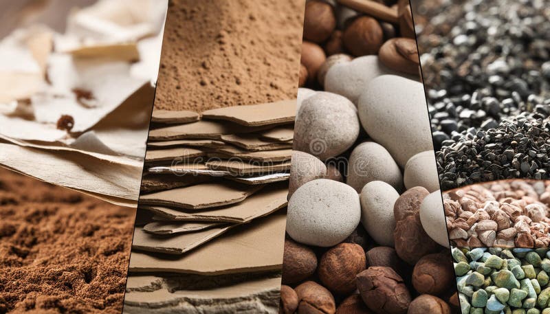 A Collage of Different Natural Earth Textures Mixed in Beautiful ...