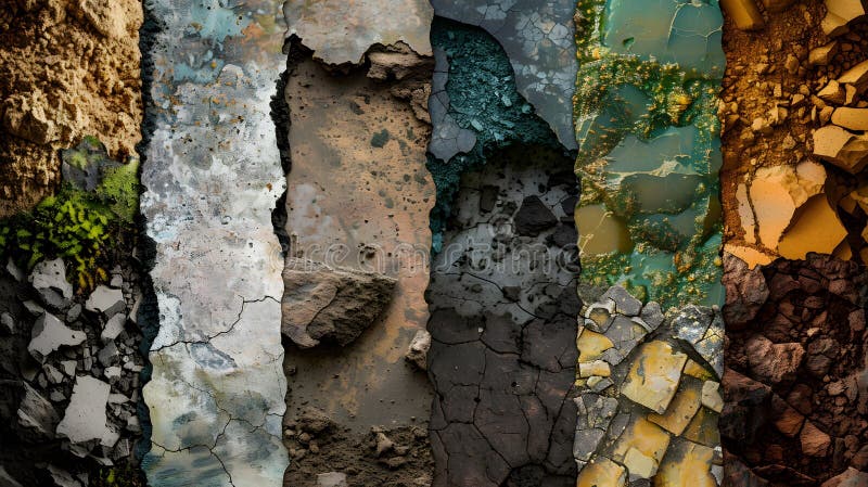 A Collage of Different Natural Earth Textures Mixed in Beautiful ...