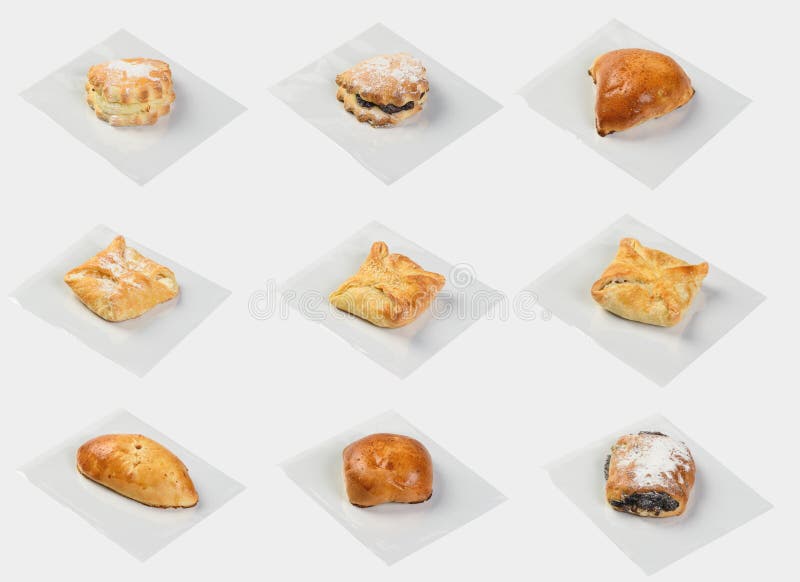Collage of Different Pastries and Bakery Items on a Light Background ...