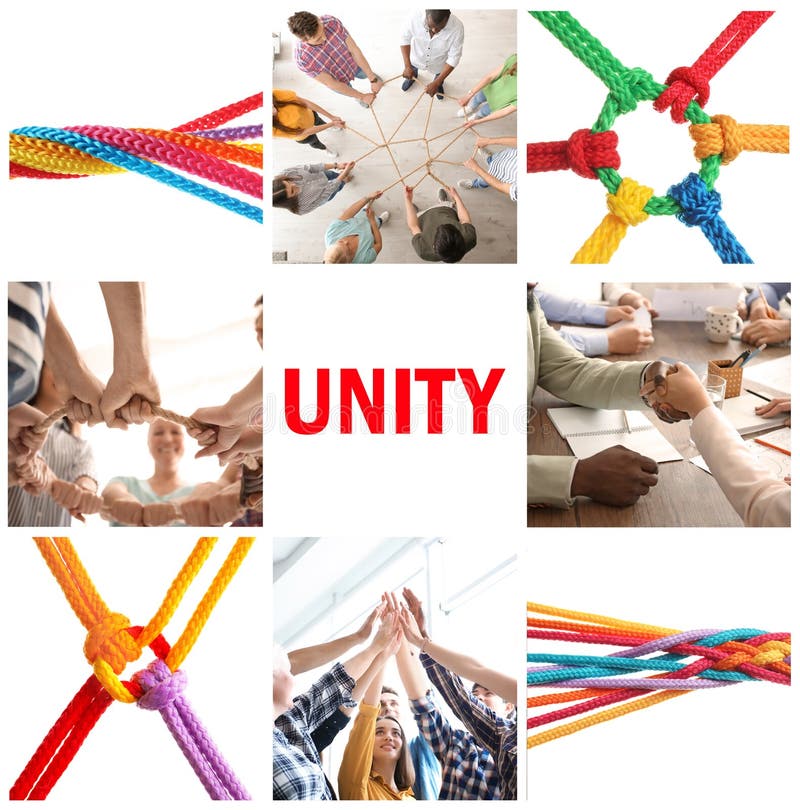 Collage with Different Photos. Unity and Support Stock Image - Image of ...