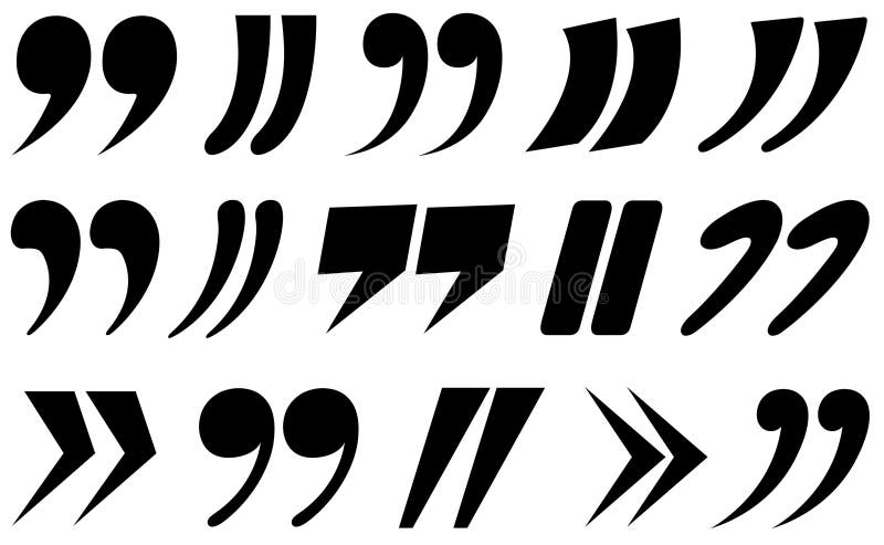 Collage of Different Quotation Marks Symbols Stock Vector ...