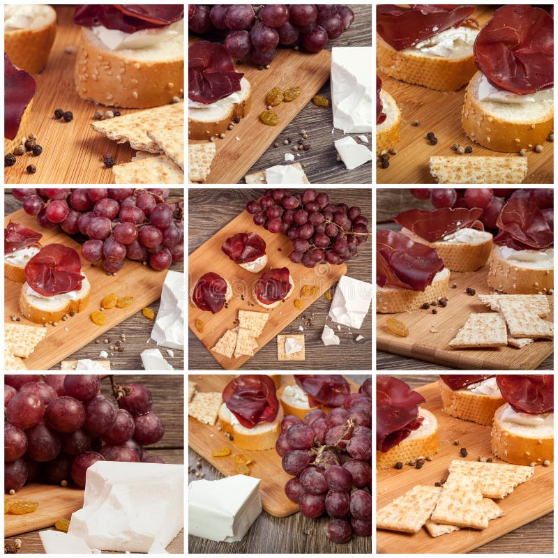 Collage of Different Type of Meat Products Stock Image - Image of ...