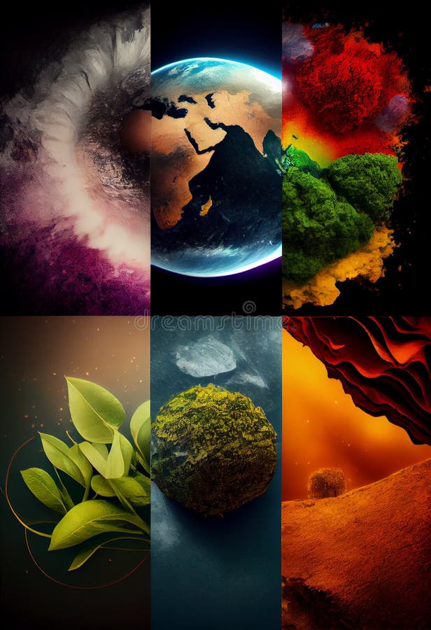 Collage of Different Types of Earth Textures. Stock Illustration ...