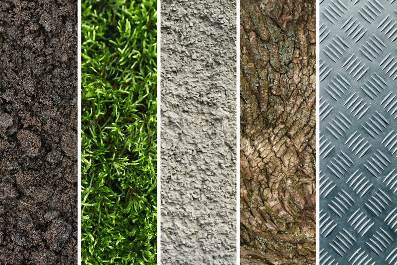 A Collage of Different Types of Material Textures. a Set of Vertical ...