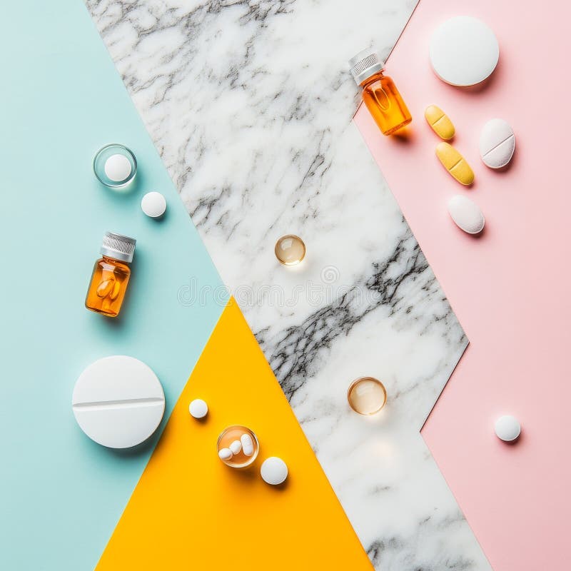 Collage with Different Types of Pills, Tablets and Capsulesle ...