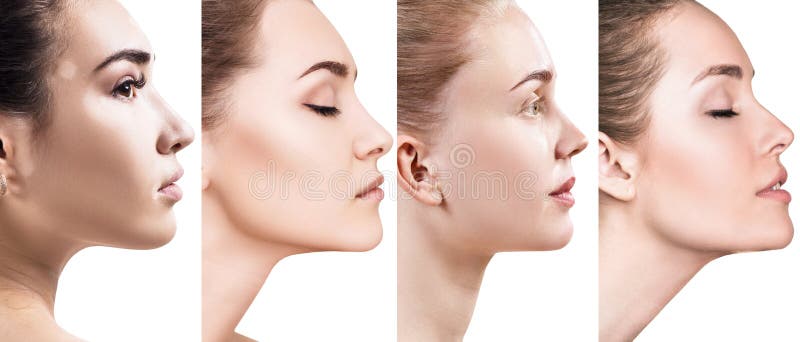 Collage of Different Women in Profile View. Stock Photo - Image of ...