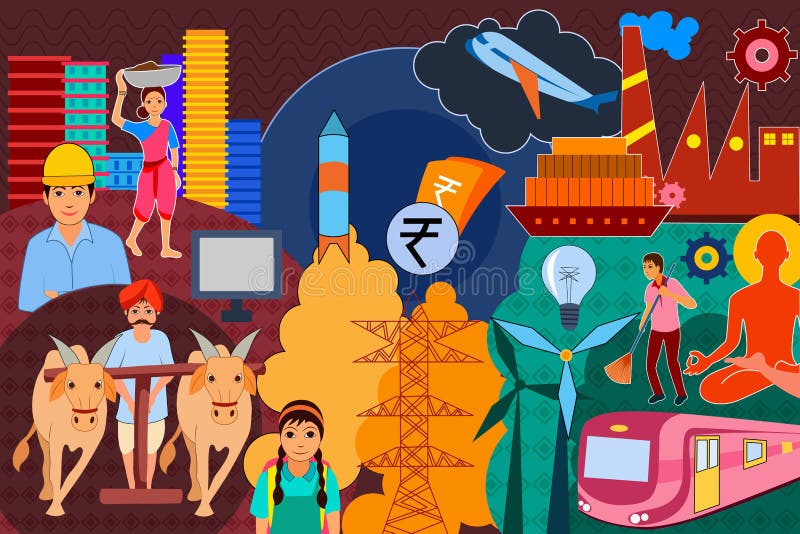 Collage Displaying Rich Cultural Heritage of India Stock Vector ...