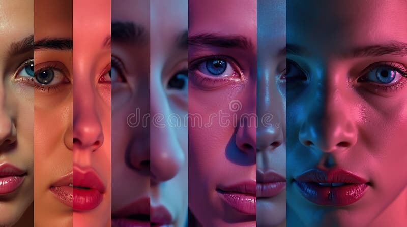 Collage of Diverse Human Eyes with Vibrant Artistic Lighting Stock ...