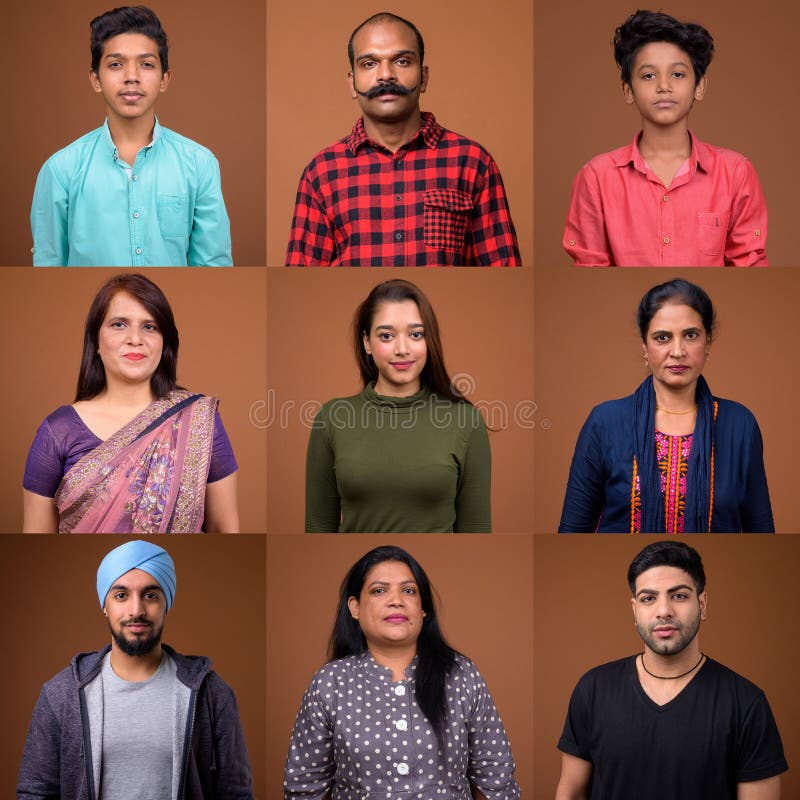 Collage of Diverse and Mixed Age Indian People Stock Photo - Image of ...