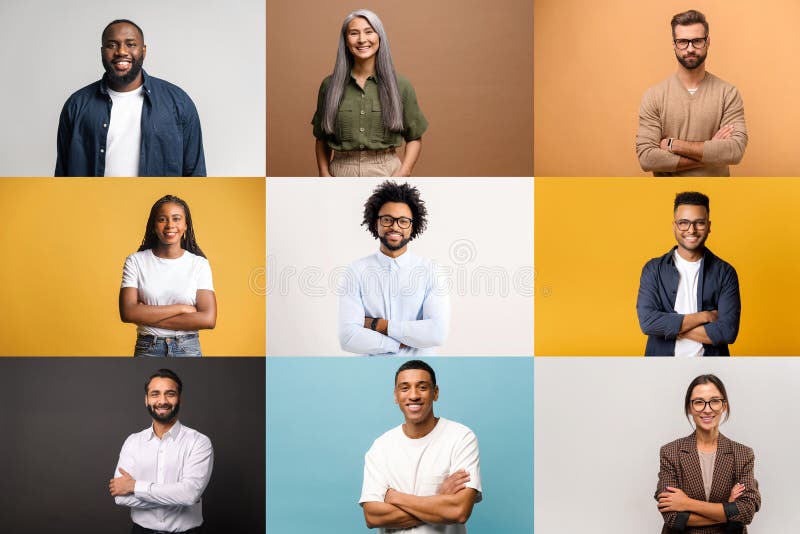 Collage of diverse people stock image. Image of pose - 303064989