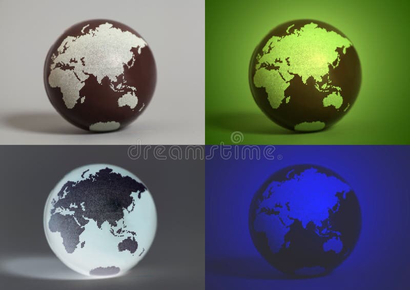 Collage with Earth World Globes Stock Image - Image of international ...