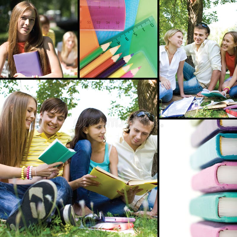 Collage of education stock photo. Image of grass, pretty - 18002706