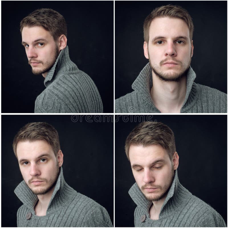 Collage of Elegant Man in Cardigan Stock Image - Image of fashionable ...