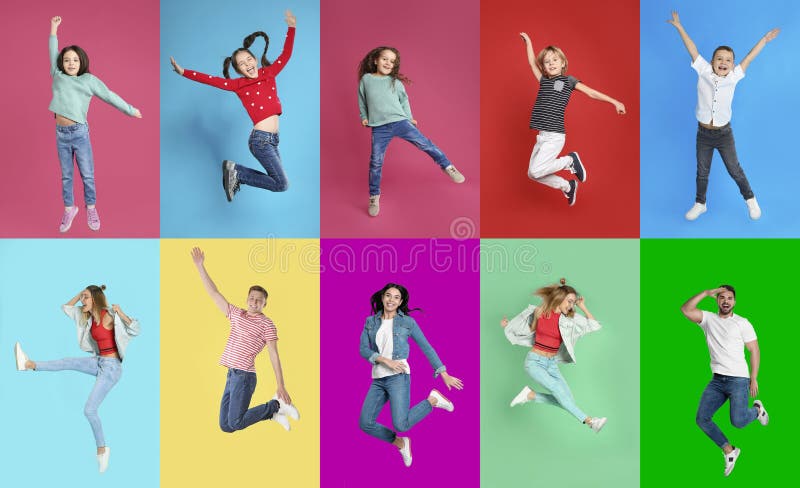 Jumping with color stock image. Image of ballerina, dancers - 3505717